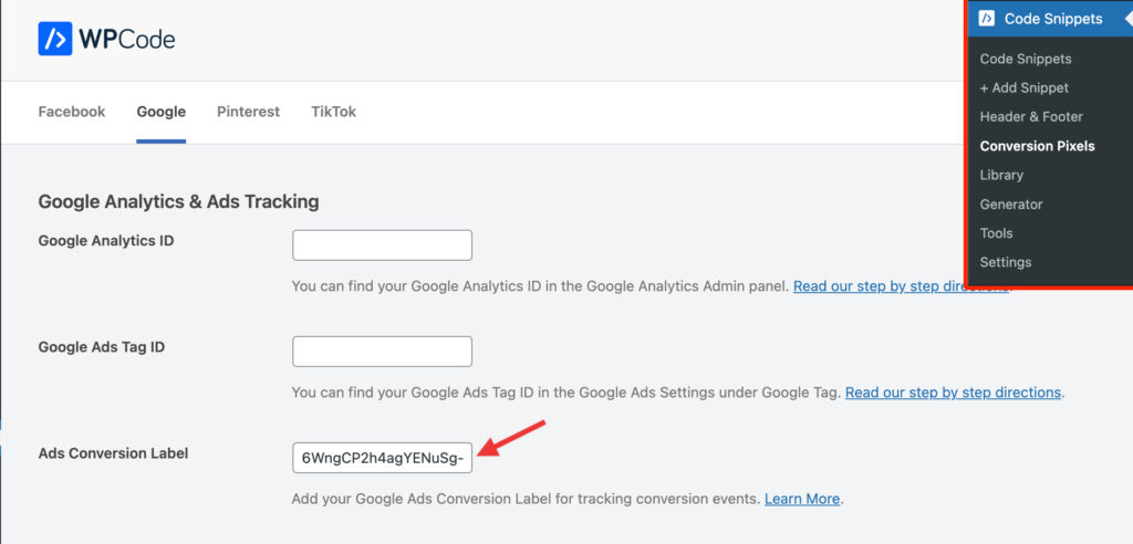 How to find your Google Ads Tag ID & Conversion Label - WPCode