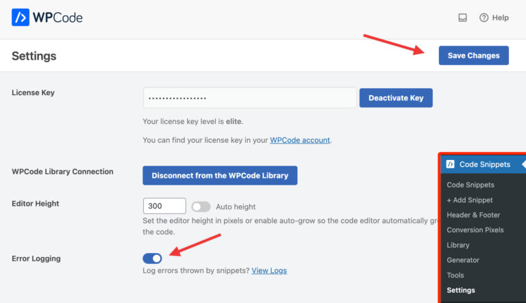 Using Snippet Error Logging - WPCode