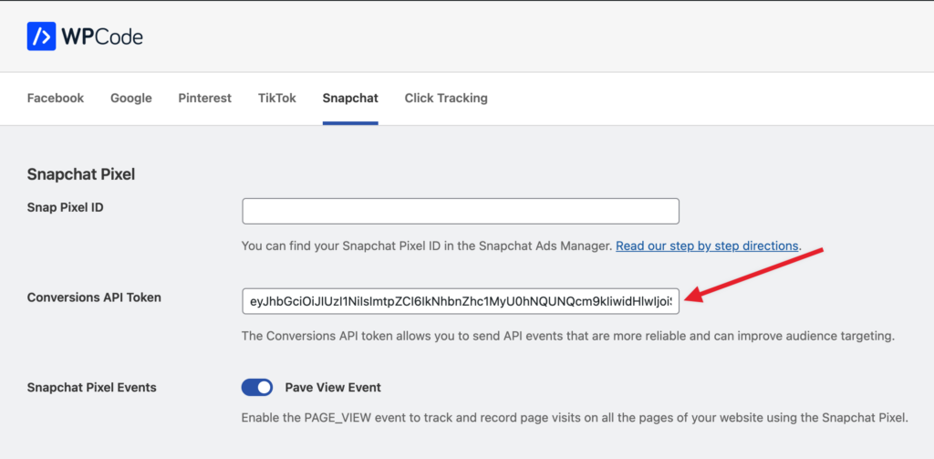 How to find your Snapchat Pixel Id and Conversions API Token - WPCode