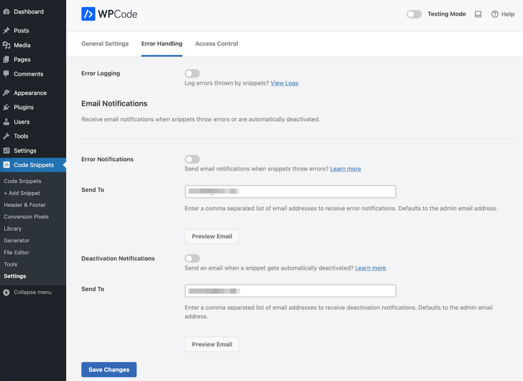 Introducing Email Notifications And Dark Mode In WPCode Version 2.1.7
